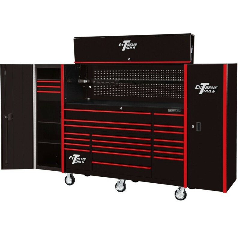 Extreme Tools RX7225HR2S-X | 72" Tool Cabinet, Hutch & Two Side Lockers